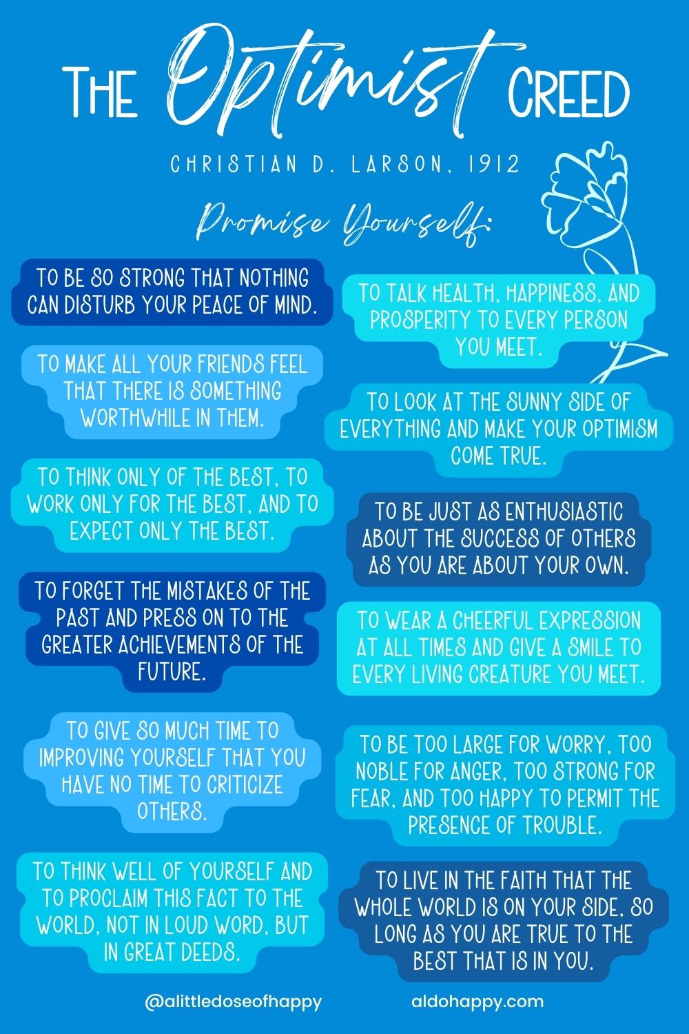 The Optimist Creed: How to Stay Positive During Tough Times